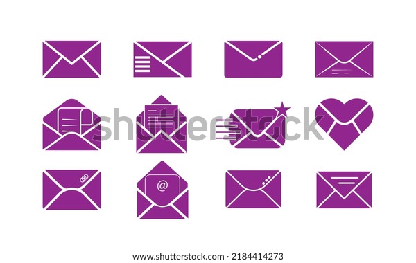 Colorful Message Email Icon Set Vector Stock Vector (Royalty Free ...