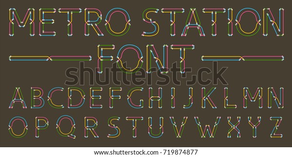 Colorful Metro Styled Font Dark Background Stock Vector (Royalty Free ...