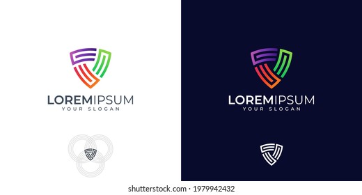 Colorful Monogram Shield Logo Design Inspiration Stock Vector (Royalty ...