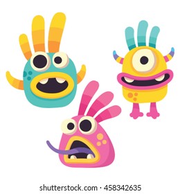 Colorful Monsters Stock Vector (Royalty Free) 458342635 | Shutterstock