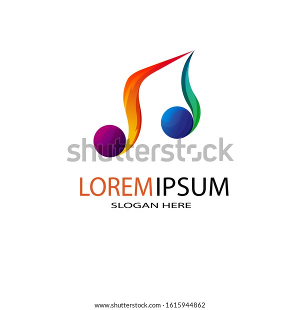 Colorful Music Logo Design Vector Stock Vector (Royalty Free ...