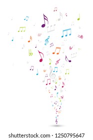 Colorful Music Notes Background Stock Vector (Royalty Free) 1250795647 ...