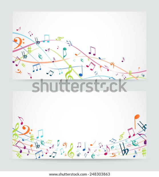 Colorful Music Notes Banner Stock Vector (Royalty Free) 248303863 ...