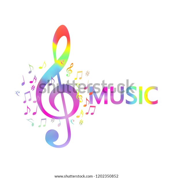 Colorful Music Notes Banner Vector Illustration Stock Vector (Royalty ...
