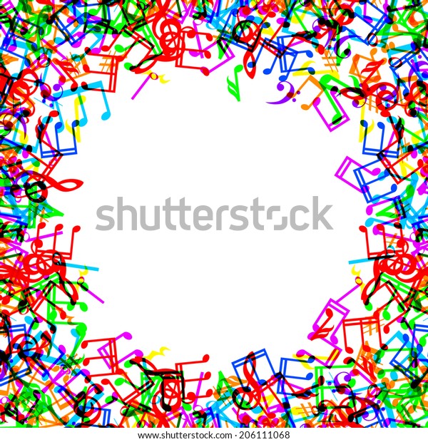 Colorful Music Notes Border Frame On 库存矢量图（免版税）206111068 | Shutterstock