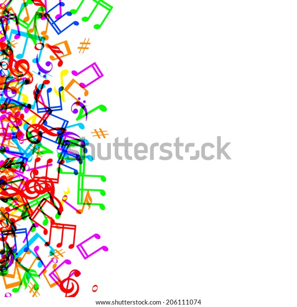 Colorful Music Notes Border Frame On 스톡 벡터(로열티 프리) 206111074 | Shutterstock