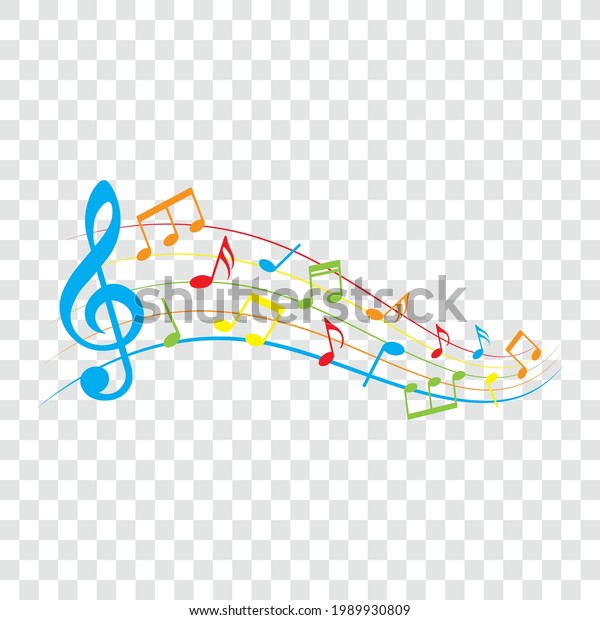 Colorful Music Notes Isolated Vector Illustration Stock Vector (Royalty ...
