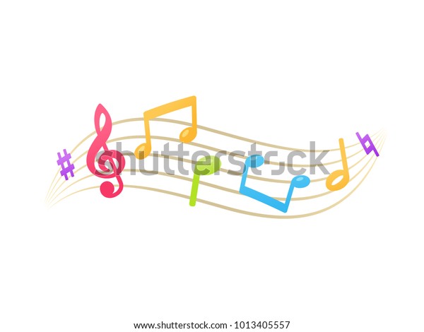 Colorful Music Notes Signs Vector Illustration Stock Vector (Royalty ...