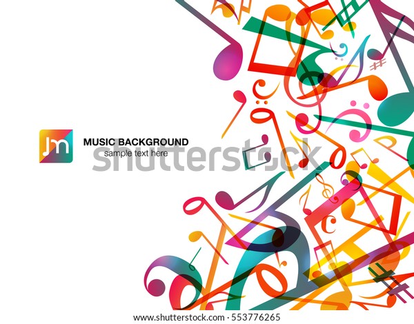 Colorful Music Notes Vector Illustration Abstract Stock Vector (Royalty ...
