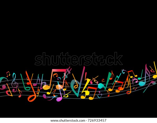 Notes de Musique colorée. Illustration Vectorielle : image vectorielle ...