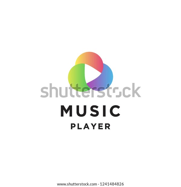 Colorful Music Play Button Logo Icon Stock Vector (Royalty Free ...