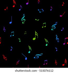 Color Flying Musical Notes Isolated On Stock Vector (Royalty Free ...