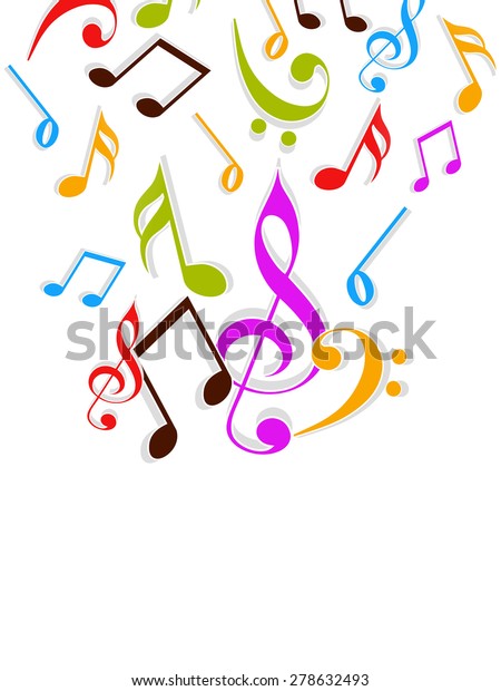 Colorful Musical Notes On Beige Background Stock Vector (Royalty Free ...