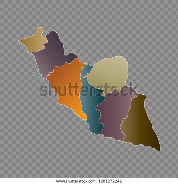 Colorful Nakhchivan Map Regions Vector Illustration: เวกเตอร์สต็อก ...