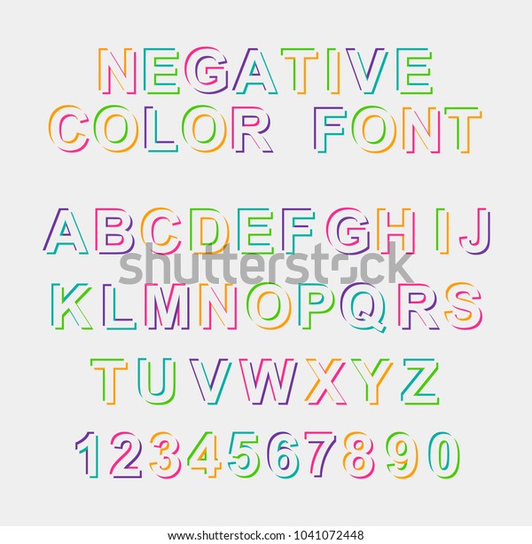 Colorful Negative Font Stock Vector (Royalty Free) 1041072448 ...
