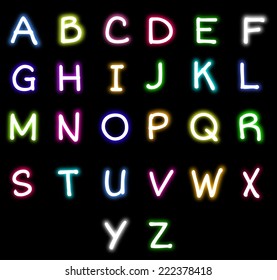 Colorful Neon Alphabet Vector Stock Vector (Royalty Free) 222378418 ...