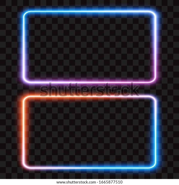 Colorful Neon Frame Border Set Vector Stock Vector (Royalty Free ...