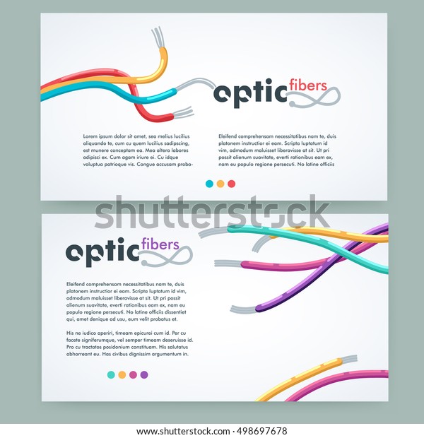 Colorful Network Optic Fiber Cables Banners Stock Vector (Royalty Free ...