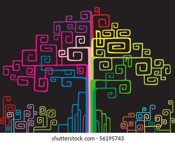 Colorful Network Tree Stock Vector (Royalty Free) 56195743 | Shutterstock