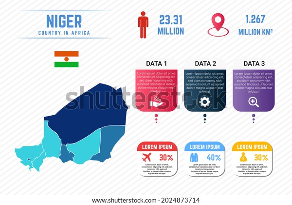 Colorful Niger Map Infographic Template Stock Vector (Royalty Free ...