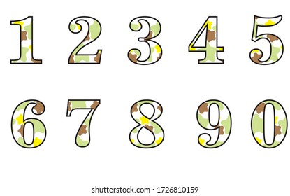 Numbers Set Logos Green Leaves Vector Stock Vector (Royalty Free) 455434807