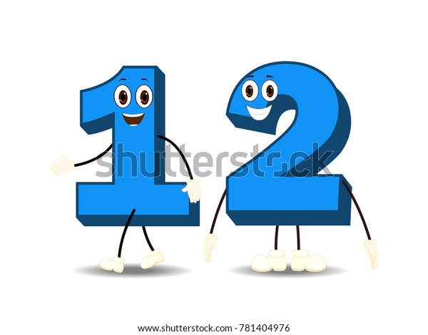 Colorful Number Twelve Character Vector Stock Vector (Royalty Free ...