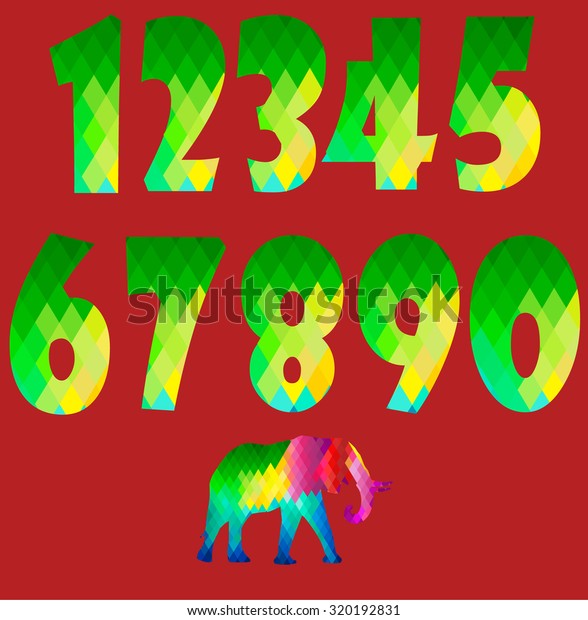 Colorful Numbers Elephant Stock Vector (Royalty Free) 320192831 ...