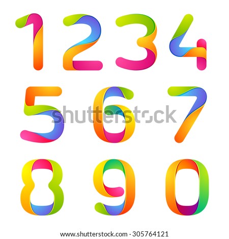 Colorful Numbers Set Vector Design Template Stock Vector (Royalty Free ...