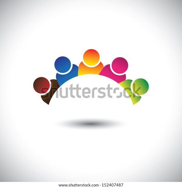 Colorful Office Executives Employees Unity Diversity Stock Vector ...