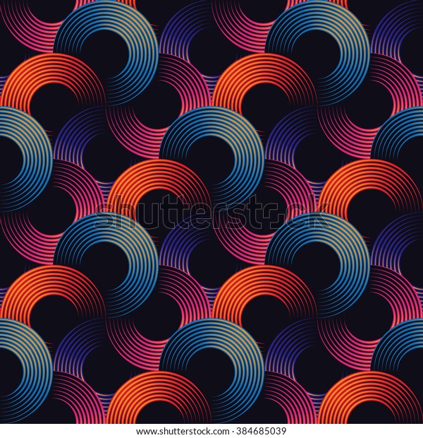Colorful Optical Illusion Seamless Pattern Metallic Stock Vector ...