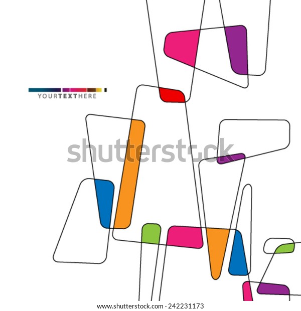 Colorful Overlapping Abstract Shapes Design Background Stock Vector ...