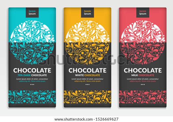 Colorful Packaging Design Chocolate Bars Vintage Stock Vector (Royalty ...