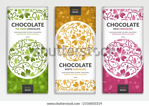Colorful Packaging Design Chocolate Bars Vintage Stock Vector (Royalty ...