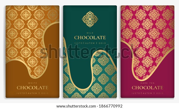 Colorful Packaging Design Chocolate Bars Vintage Stock Vector (Royalty ...
