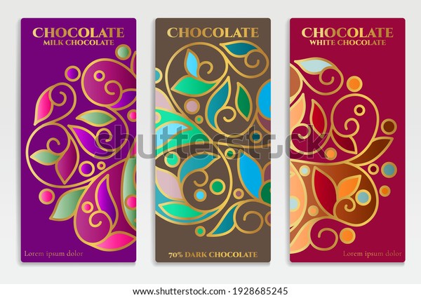 Colorful Packaging Design Chocolate Bars Vintage Stock Vector (Royalty ...