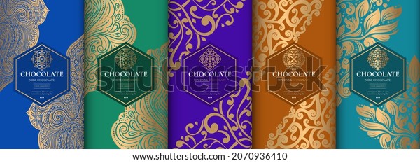 Colorful Packaging Design Chocolate Bars Vintage Stock Vector (Royalty ...
