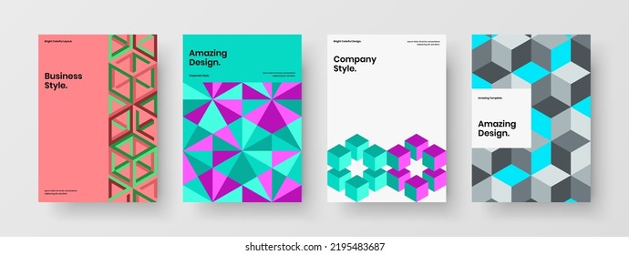 Colorful Pamphlet Design Vector Concept Set Stock Vector (Royalty Free ...