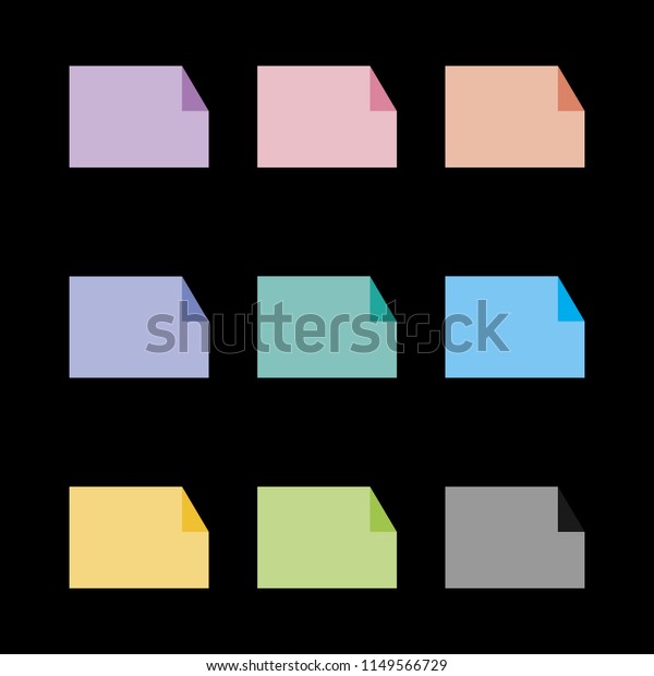 Colorful Paper Icon Set Stock Vector (Royalty Free) 1149566729 ...