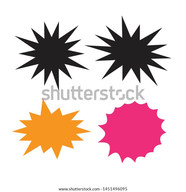 Colorful Paper Starburst Speech Bubbles Starburst Stock Vector Royalty