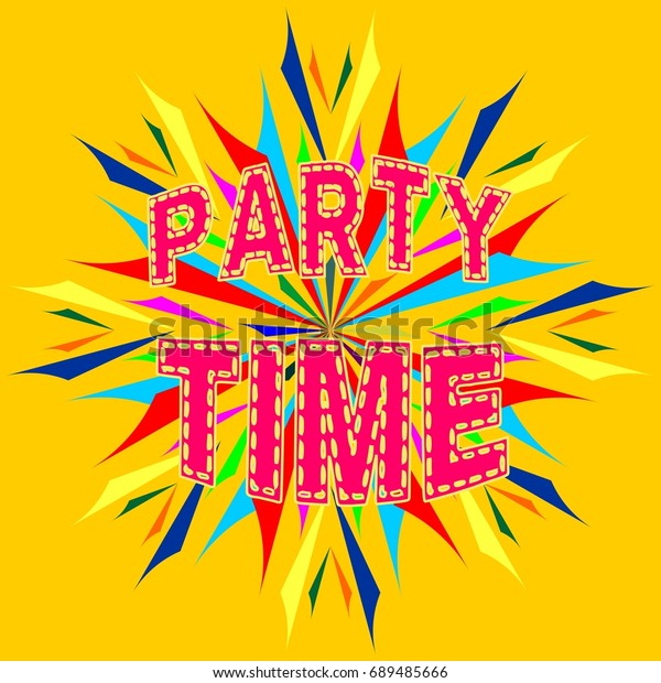 Colorful Party Time Poster Logo Card Stock Vector (Royalty Free ...