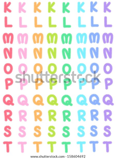 Colorful Patchwork Alphabet Hand Written Kids Stock Vector (Royalty ...