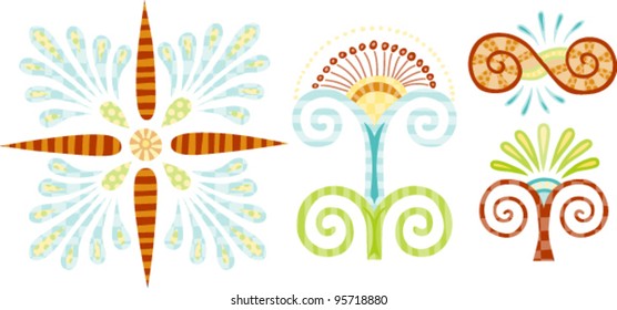 Colorful Pattern Fill Decorative Shapes Vector Stock Vector (Royalty ...