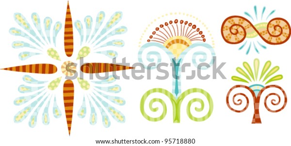 Colorful Pattern Fill Decorative Shapes Vector Stock Vector (Royalty ...