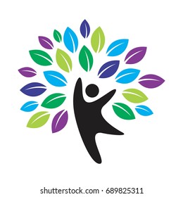 Colorful People Tree Logo Stock Vector (Royalty Free) 689825311 ...