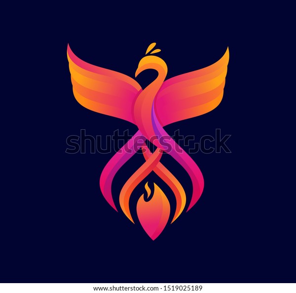 Colorful Phoenix Fire Logo Design Vector Stock Vector (Royalty Free ...