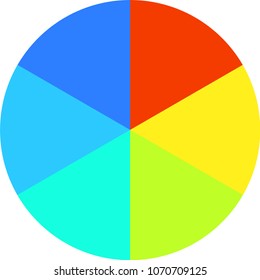 Colorful Pie Chart Divided Into Five: vector de stock (libre de ...