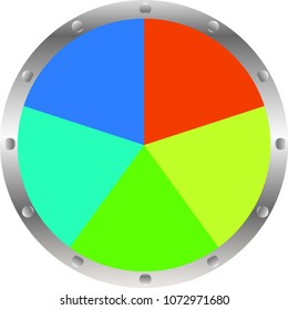 Colorful Pie Chart Divided Into Five Stock Vector (Royalty Free) 1072971680