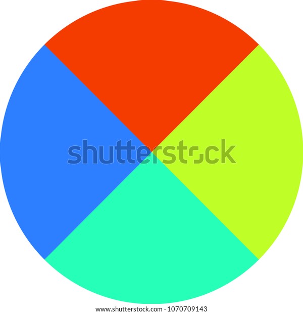 Colorful Pie Chart Divided Into Four Stock Vector (Royalty Free ...