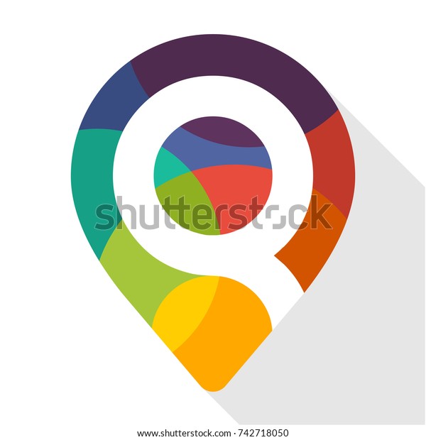Colorful Pin Icon Combination Initials Letter Stock Vector (Royalty ...