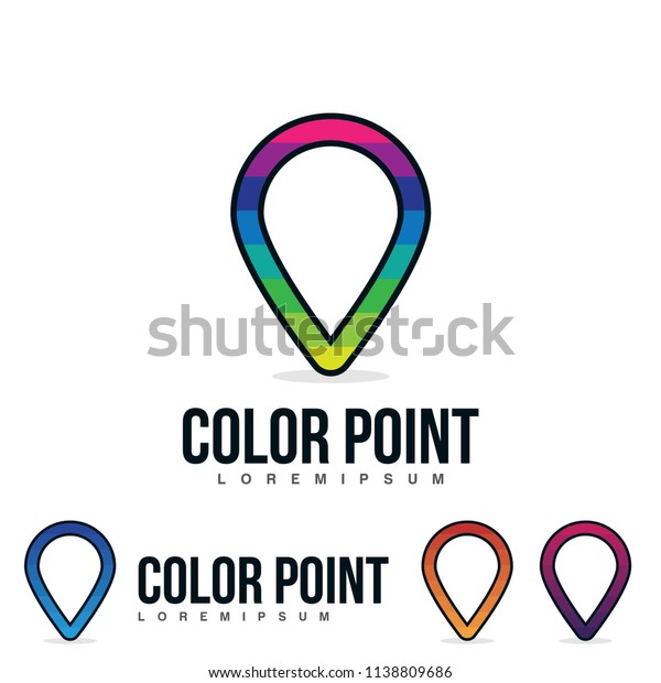 Colorful Pin Point Icon Logo Vector Stock Vector (Royalty Free ...